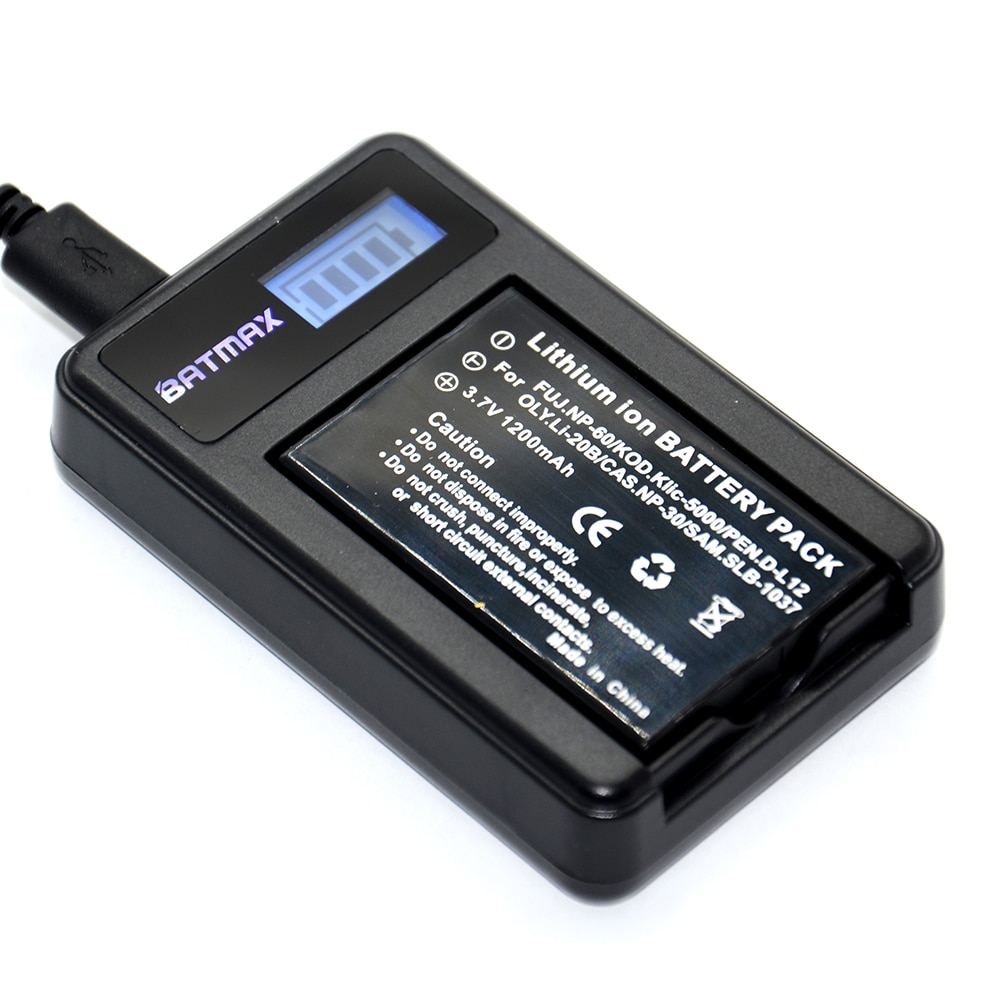 2 Pcs 1200 mAh FNP-60 NP60 Batterij + USB LCD Lade... – Grandado