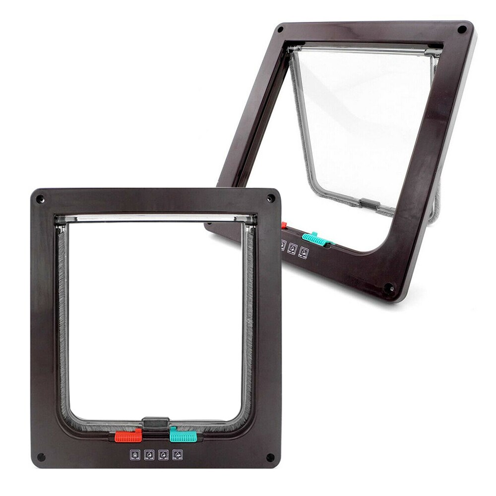 Dog Cat Pet Flap Door with 4 Way Lock Window Safet... – Vicedeal