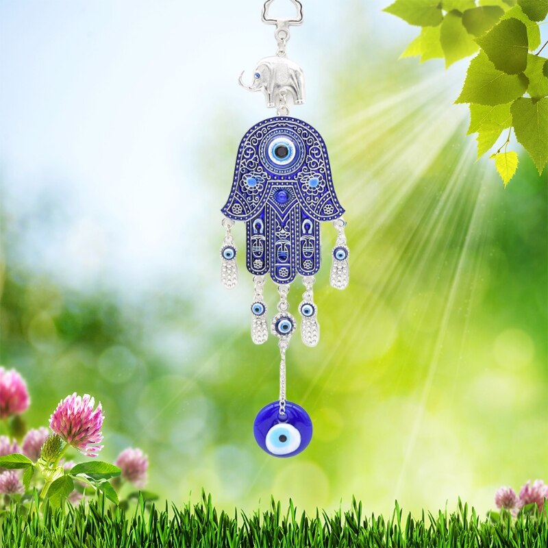Turkish Blue Evil Eye Amulets Hand Wall Protection... – Grandado