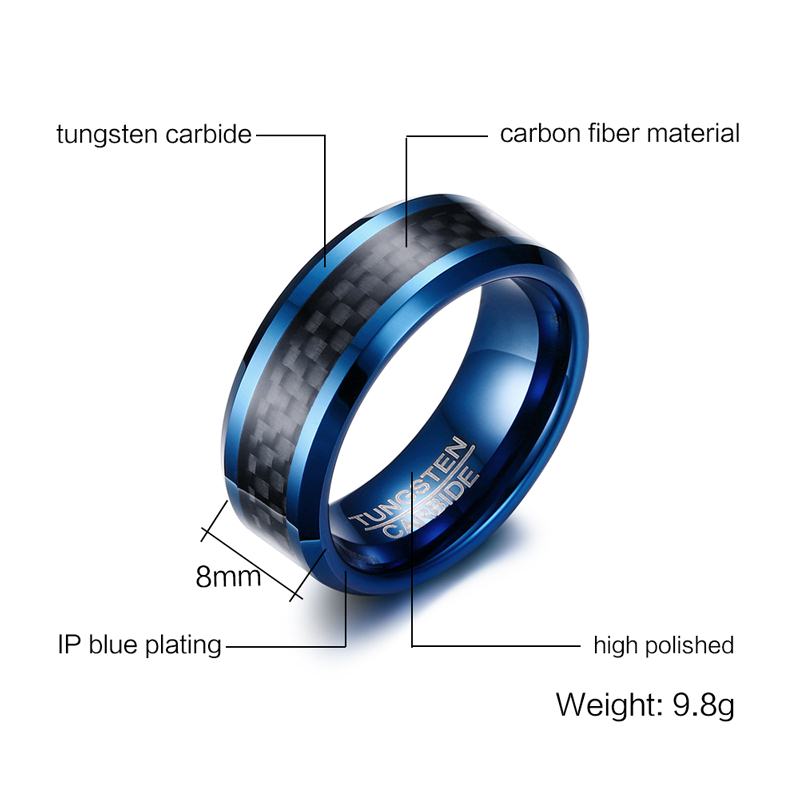 Vnox Blue Tungsten Rings for Men Wedding Bands 8mm... – Grandado