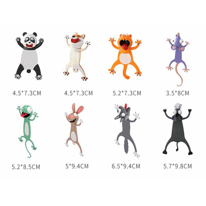 3D Stereo Bookmark Cute Kawaii Cartoon Animal Book... – Grandado
