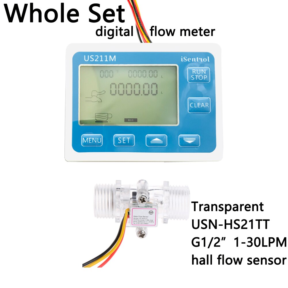 US211M Digital Flow Meter Totalizer Flow Measureme... – Grandado
