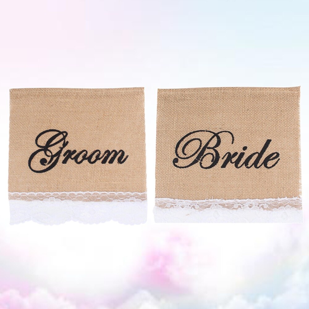 1pc Groom Bride Sign Chair Banner Chair Decor Sign... – Vicedeal