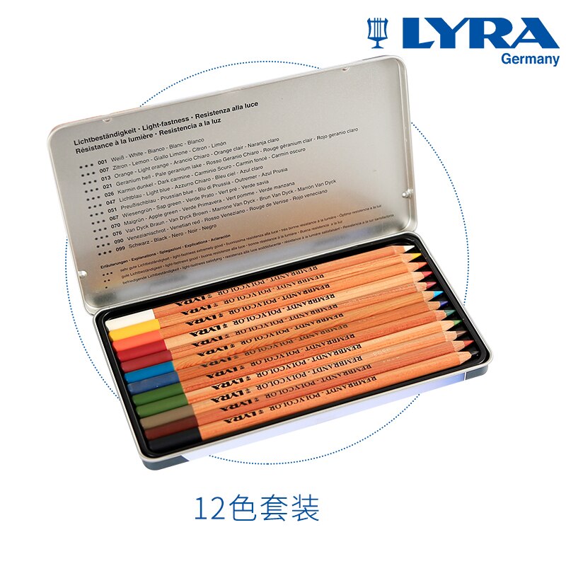 LYRA Wooden Oily Colored Pencils Metal Box Rembran... – Grandado