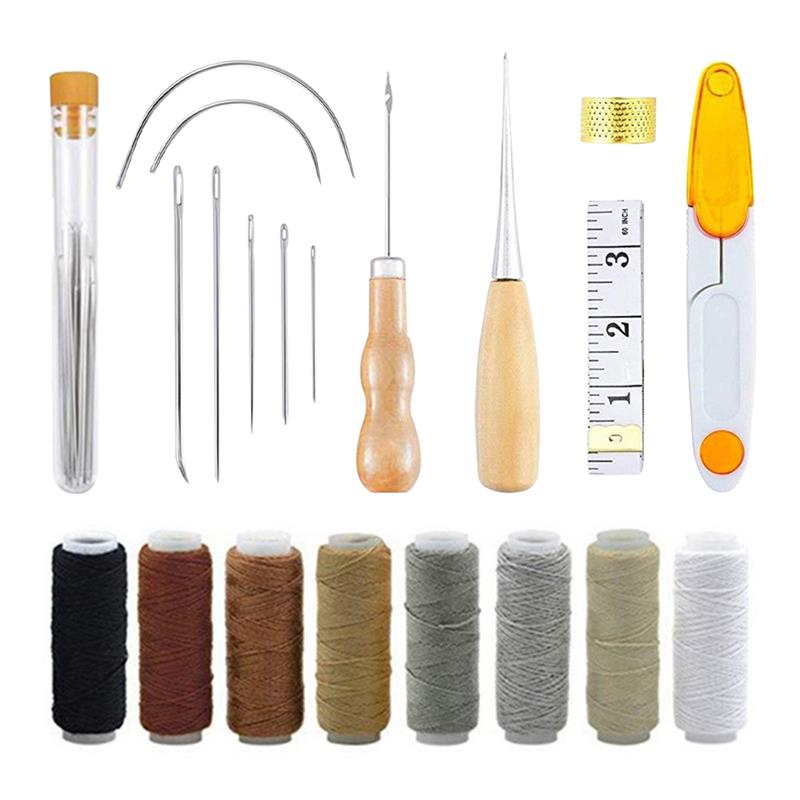 Hand Sewing Tool Set Leather Sewing Kit Thimble Ne... – Vicedeal