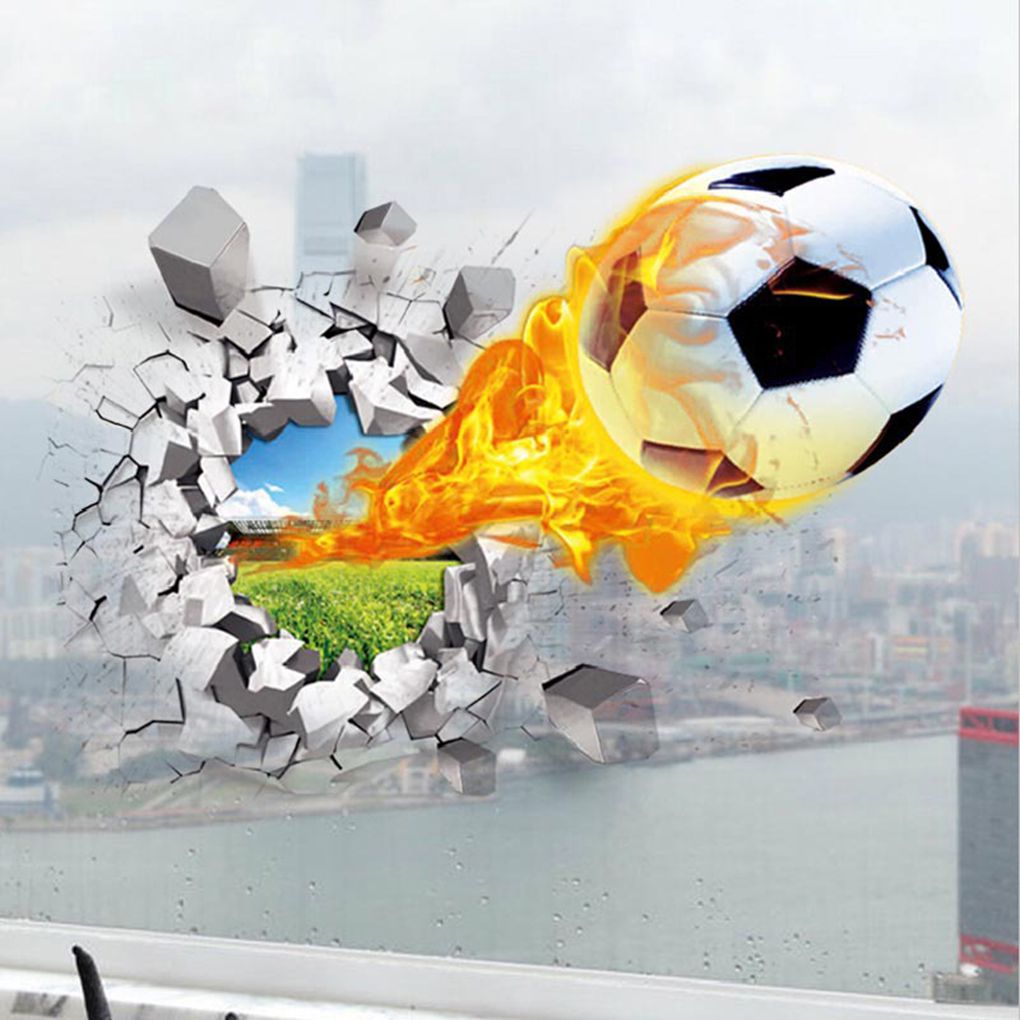 1pc Modern 3D Football Break Removable Wall Sticke... – Grandado