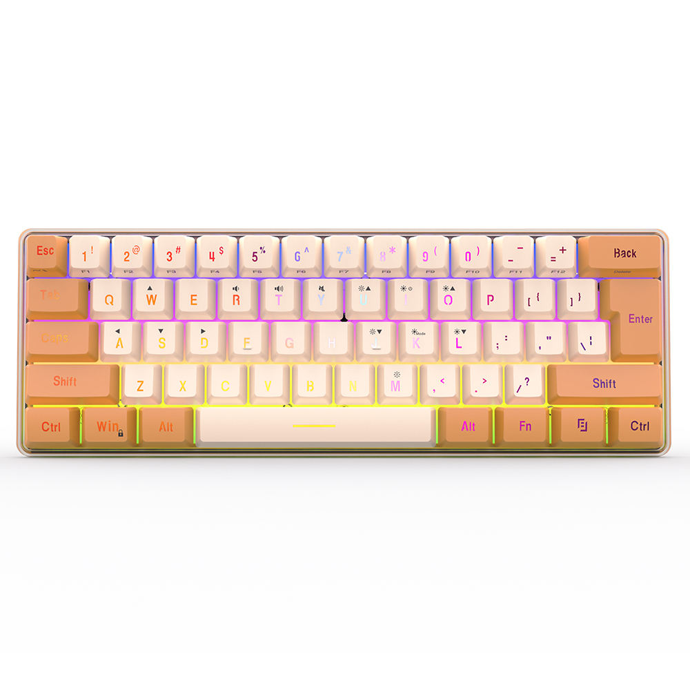 Multiple Color 61 Keys USB Wired 60 Percent Membra... – Grandado