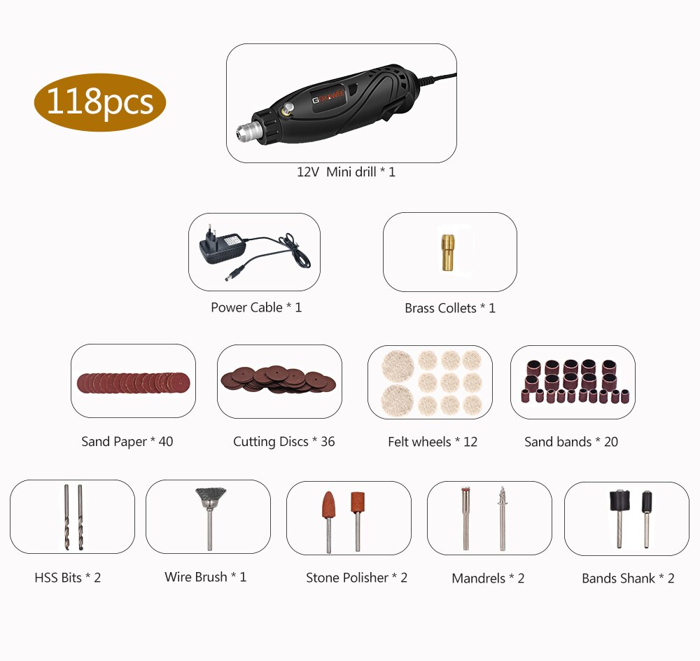 Goxawee 12V Mini Electric Drill Rotary Tools Engra... – Grandado