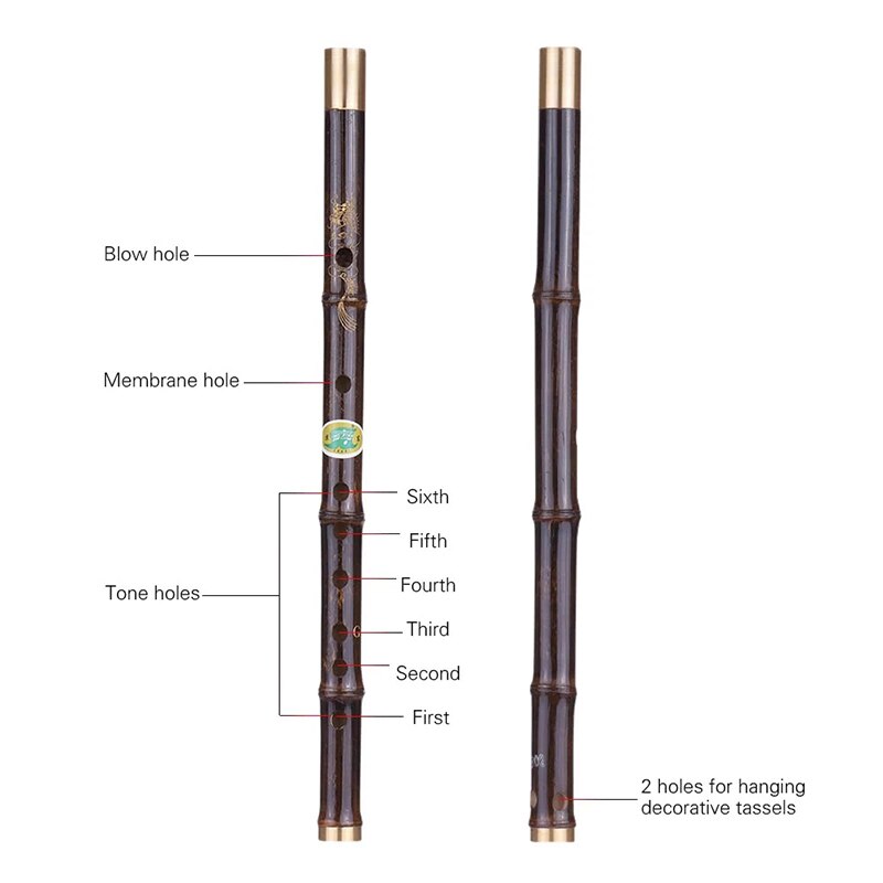 STARWAY Black Bamboo Dizi Flute Traditional Handma... – Vicedeal