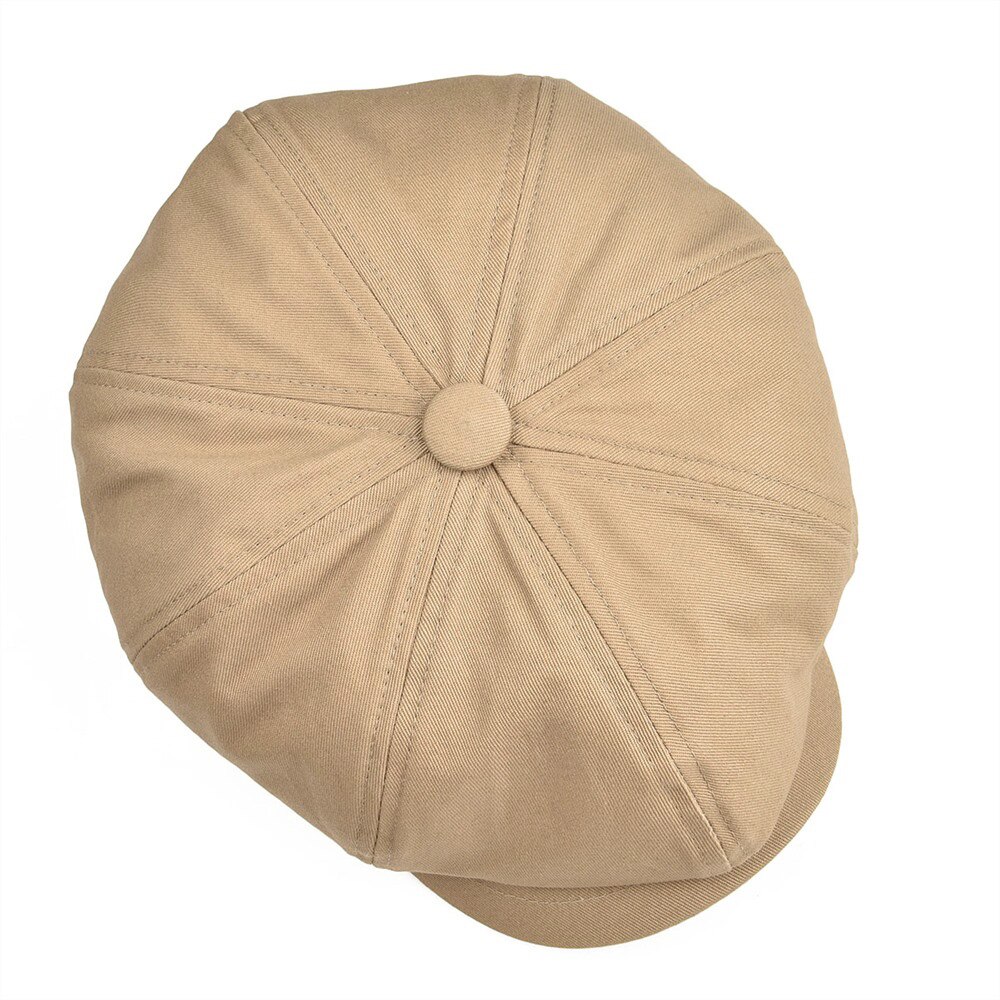 Big Large Newsboy Cap Men's Twill Cotton Eight Pan... – Grandado