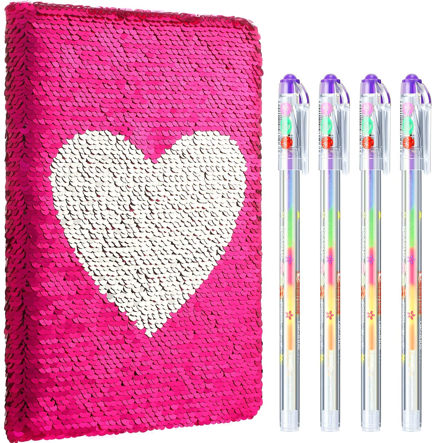 Sequin Notebook Set Met 4 Stuks Kleur Gel Inkt Pen... – Grandado