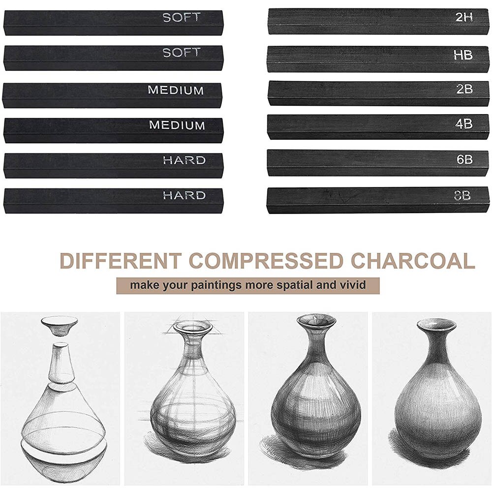 MyLifeUNIT Compressed Charcoal Sticks, Square Comp... – Vicedeal