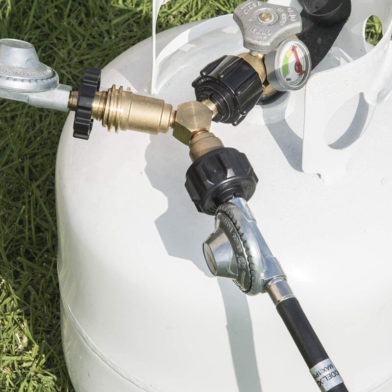 Propane Y-Splitter Tee Solid Brass with 1-Male QCC... – Vicedeal