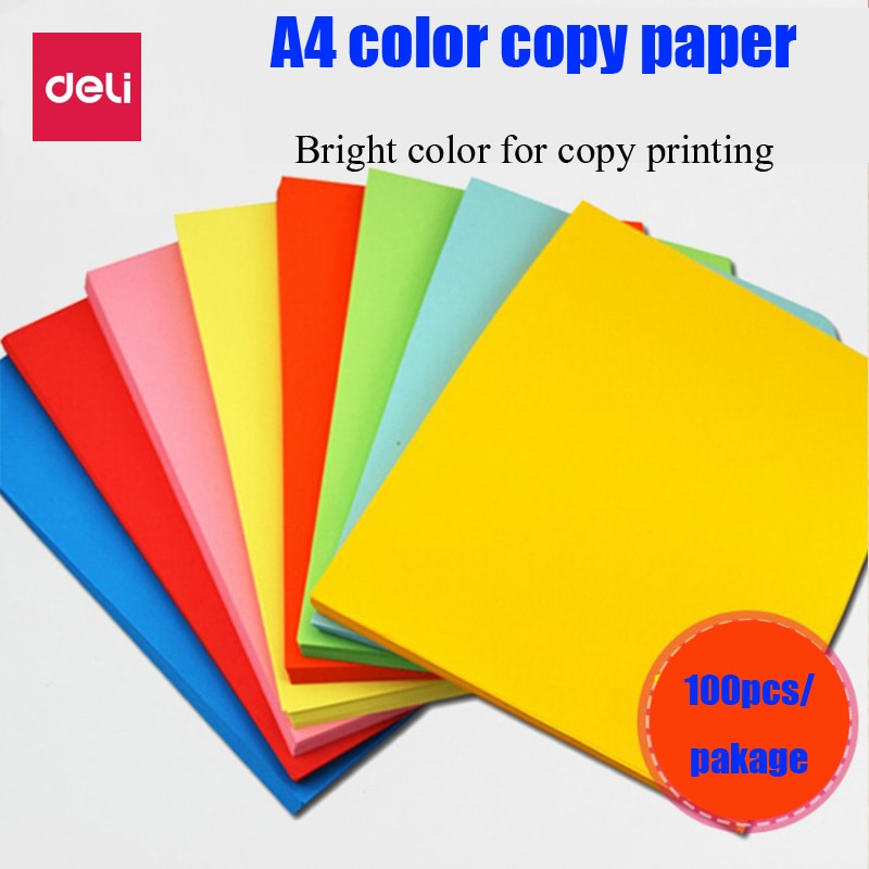 Deli 100 sheets/Bag 8 kleuren optionele A4 Kleur k... – Grandado