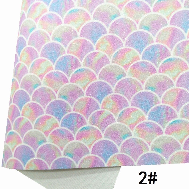 Mermaid Schubben Gedrukt Glitter Faux Vinyl Stof F... – Grandado