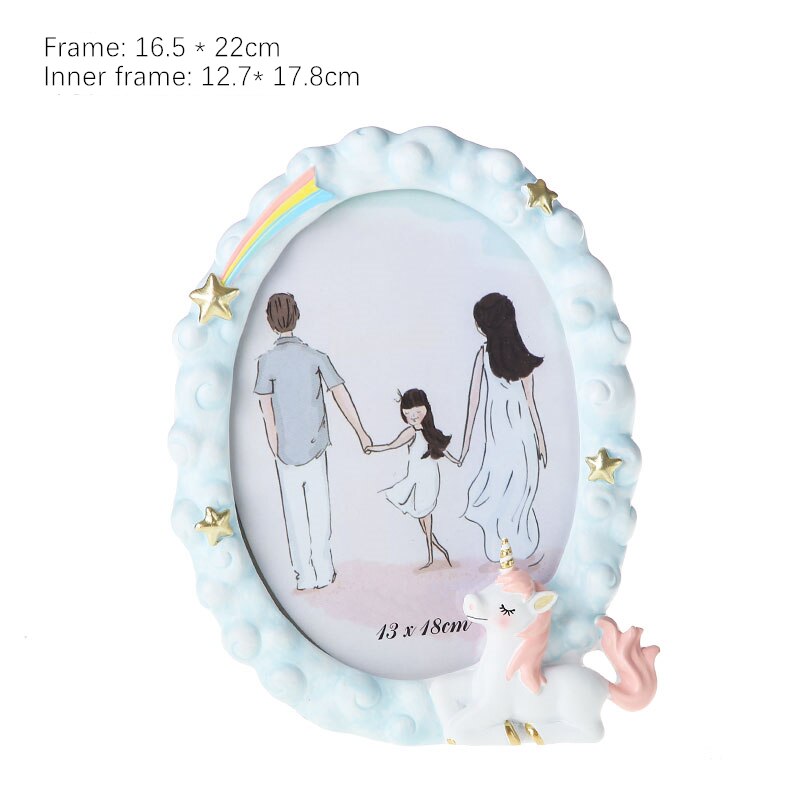 6 7 Inch Unicorn Resin Photo Frame Set Up Pink Blu... – Grandado
