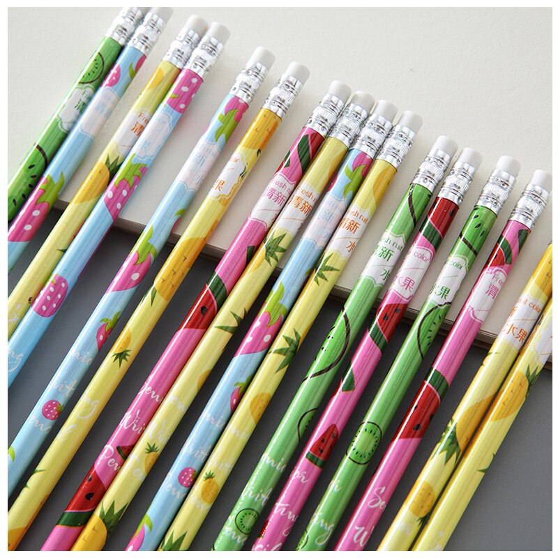12pcs lot fruit pencil cute learning stationery ch... – Grandado