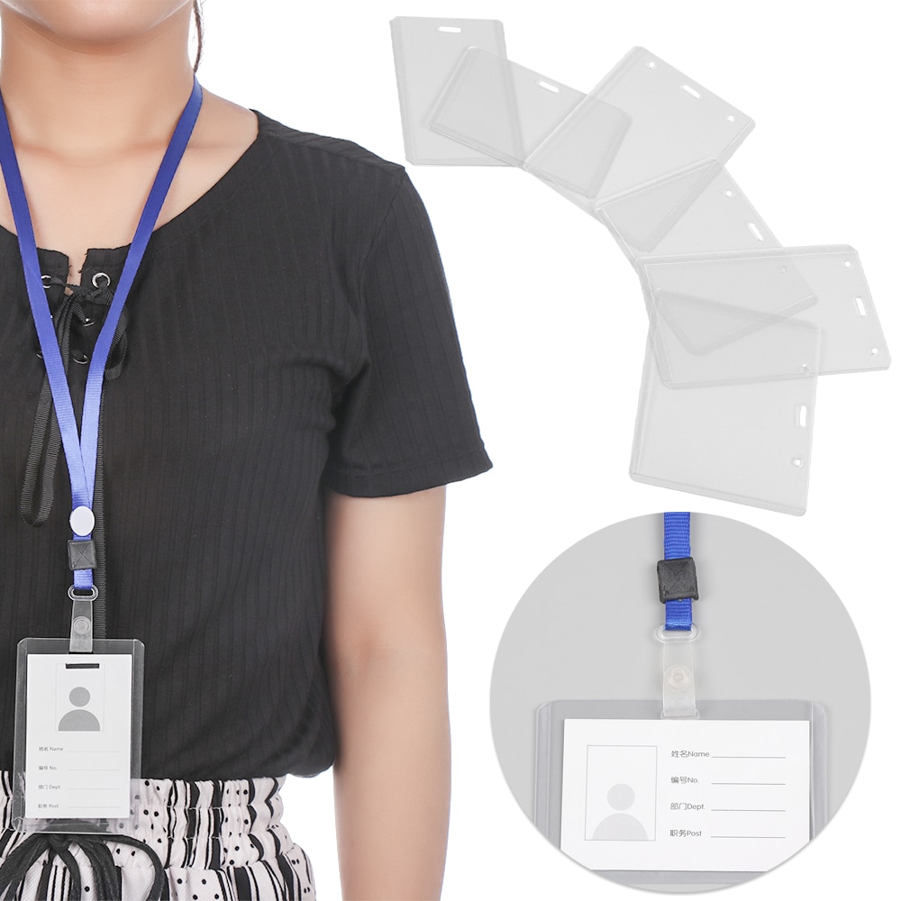 5PCs Transparent Plastic Badge Work Card Holder Pr... – Vicedeal