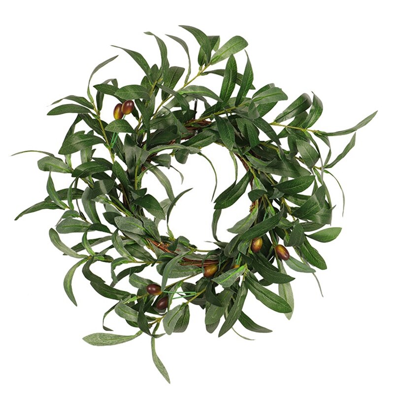 Olive Leaf Wreath Rustic Farmhouse, Faux Foliage W... – Grandado