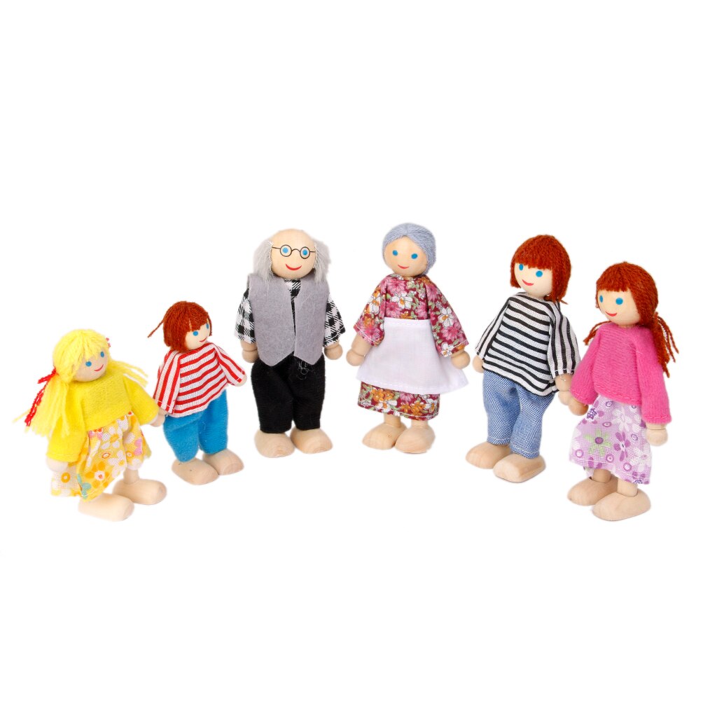 6 Stuks Houten Familieleden Mensen Tekens Kinderen... – Grandado