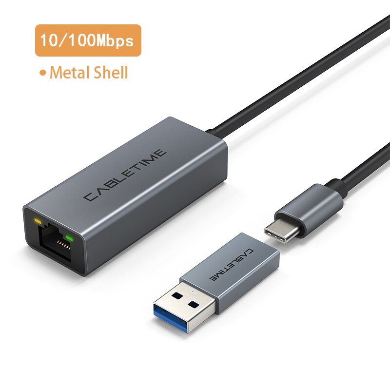 CABLETIME USB C to LAN Ethernet Adapter 100Mbps RJ... – Vicedeal