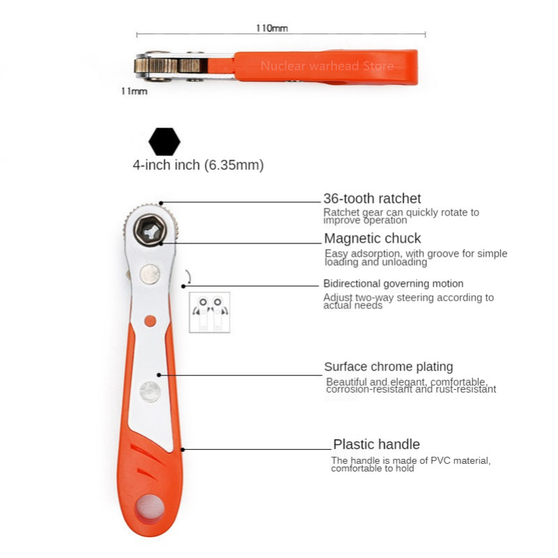 Hexagon Torx Ratchet Spanner Quick Release Tool So... – Grandado Hexagon Torx Ratchet Spanner Quick Release Tool So... – Grandado