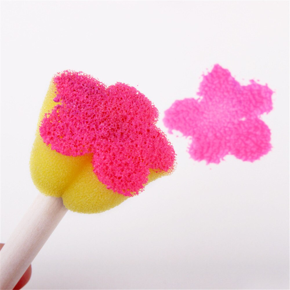 5pcs Kids Toddler Sponge Stamp Brush Kits Flower D... – Grandado
