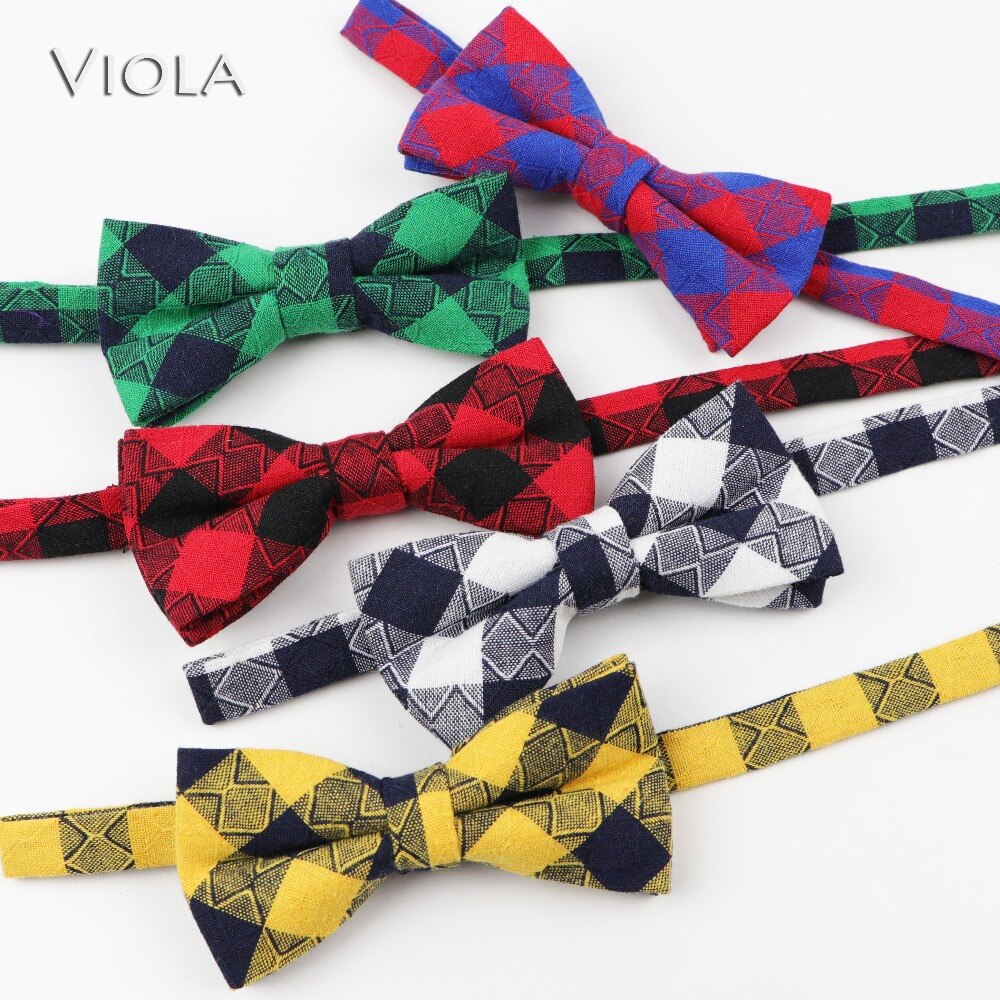Children Plaid Striped 100% Cotton Bowtie Lovely K... – Grandado