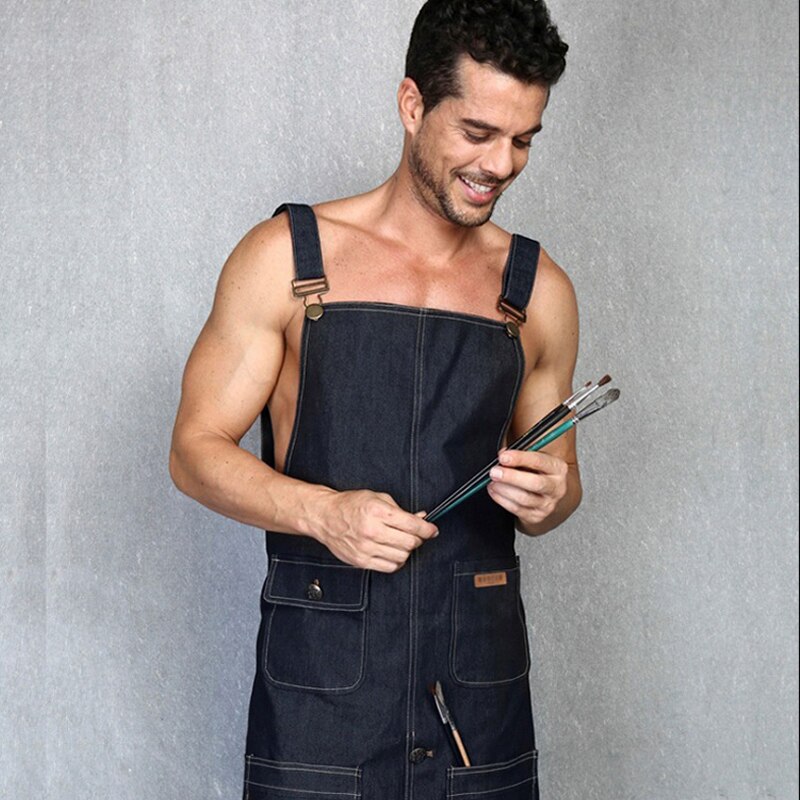 Aprons Denim Simple Uniform Unisex Adult Jeans Apr... – Grandado