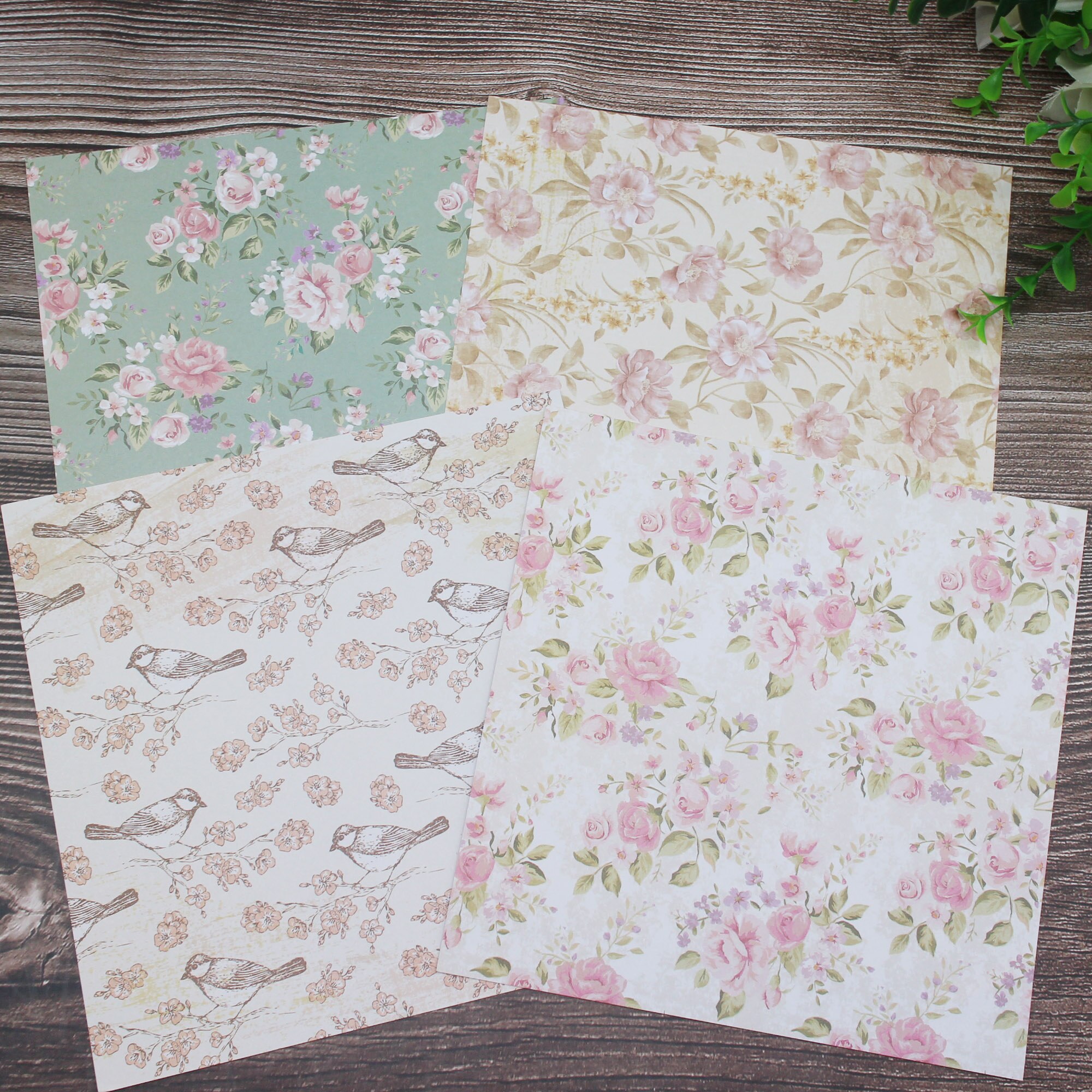 24 flowers and birds series for scrapbook paper or... – Grandado