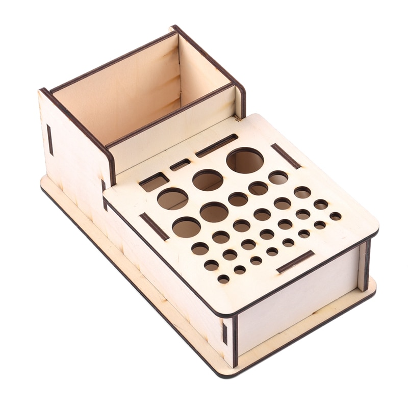 Wooden Storage Box Studio Modeling Tools Paint Bru... – Grandado