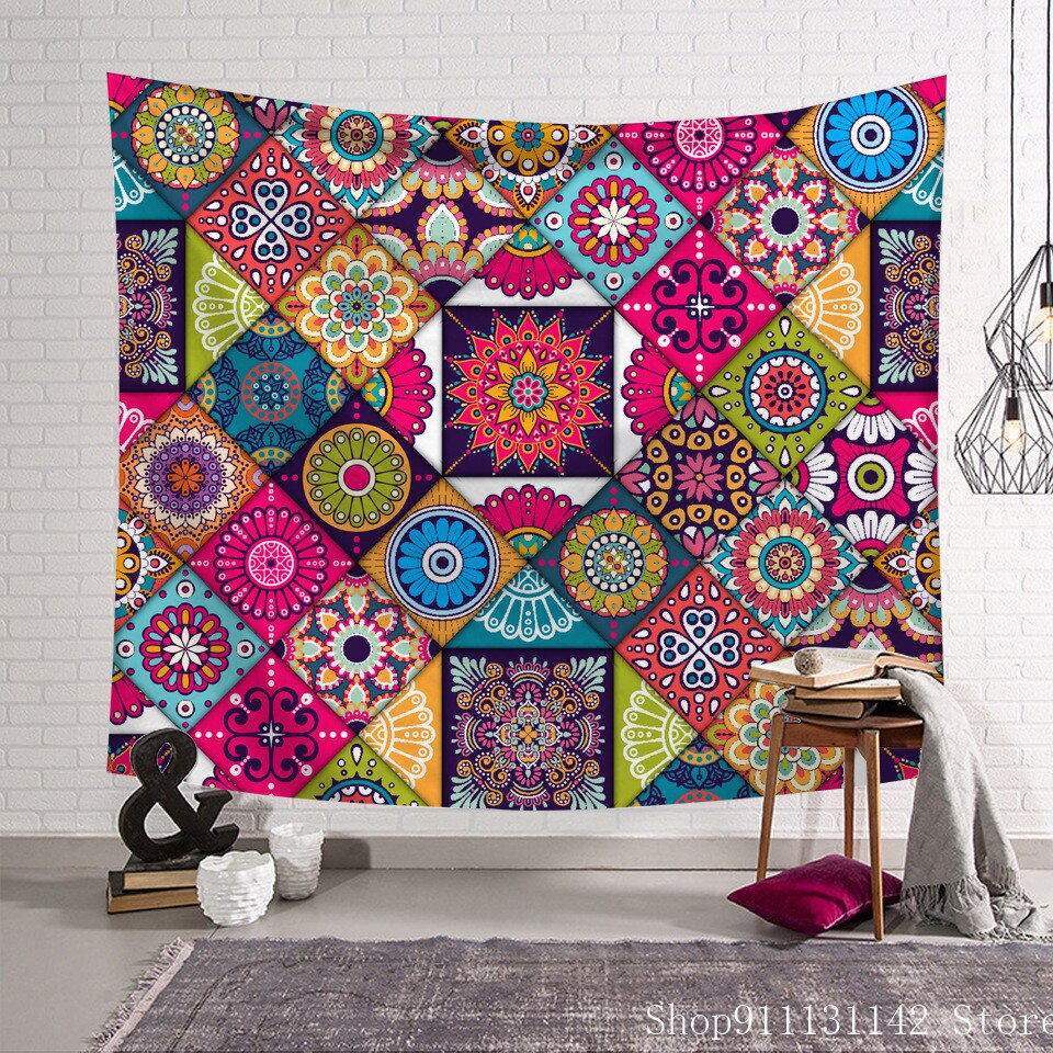 Mandala 3D Digital Printing Square Tapestries Wall... – Grandado