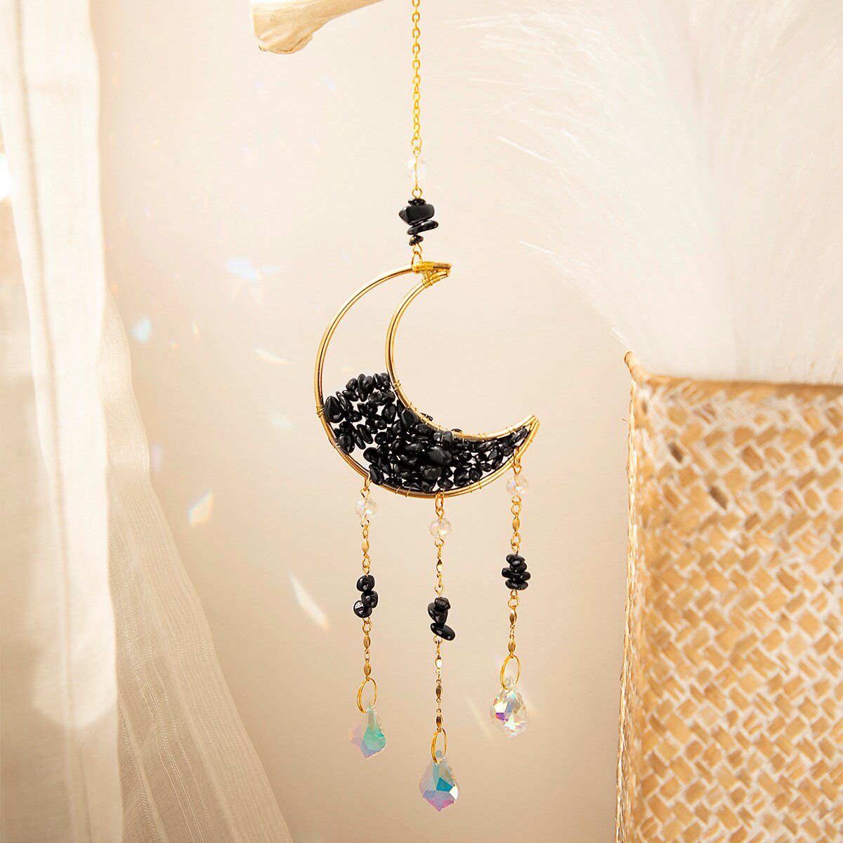 Suncatcher Crystal Prism Ball Moon Metal Sun Catch... – Grandado