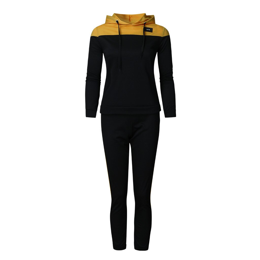 Women Sport Suit Tracksuit Solid Color Hooded Swea... – Grandado