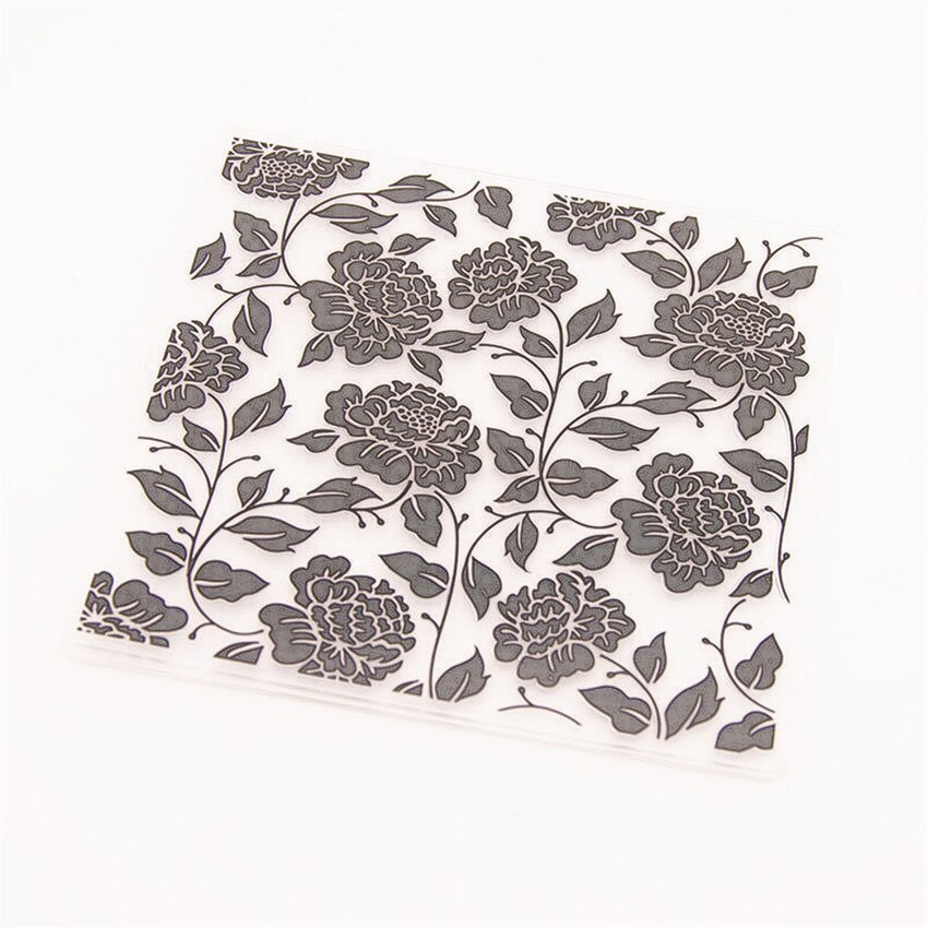 13.5x13.5cm Black roses Embossing folders Plastic ... – Grandado