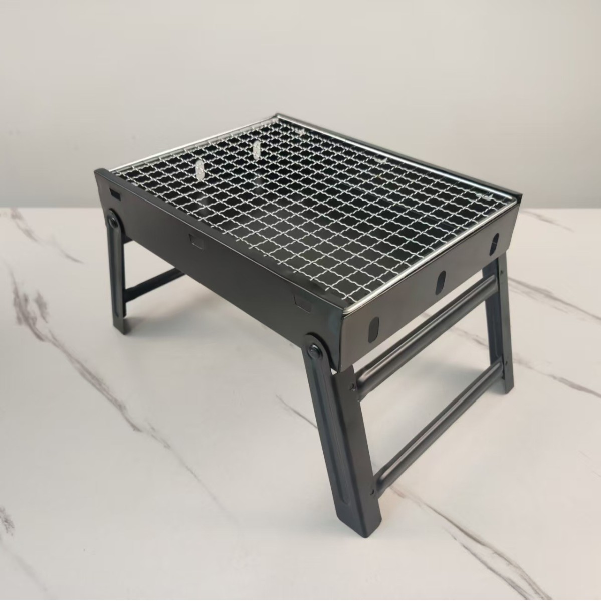 Bärbar grillkolsgrill i rostfritt stål, liten mini... – Grandado