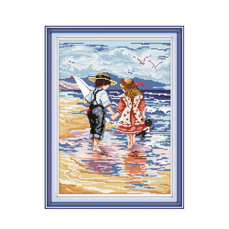 Hand in hand(1)(kids) cross stitch kit people 18ct... – Grandado