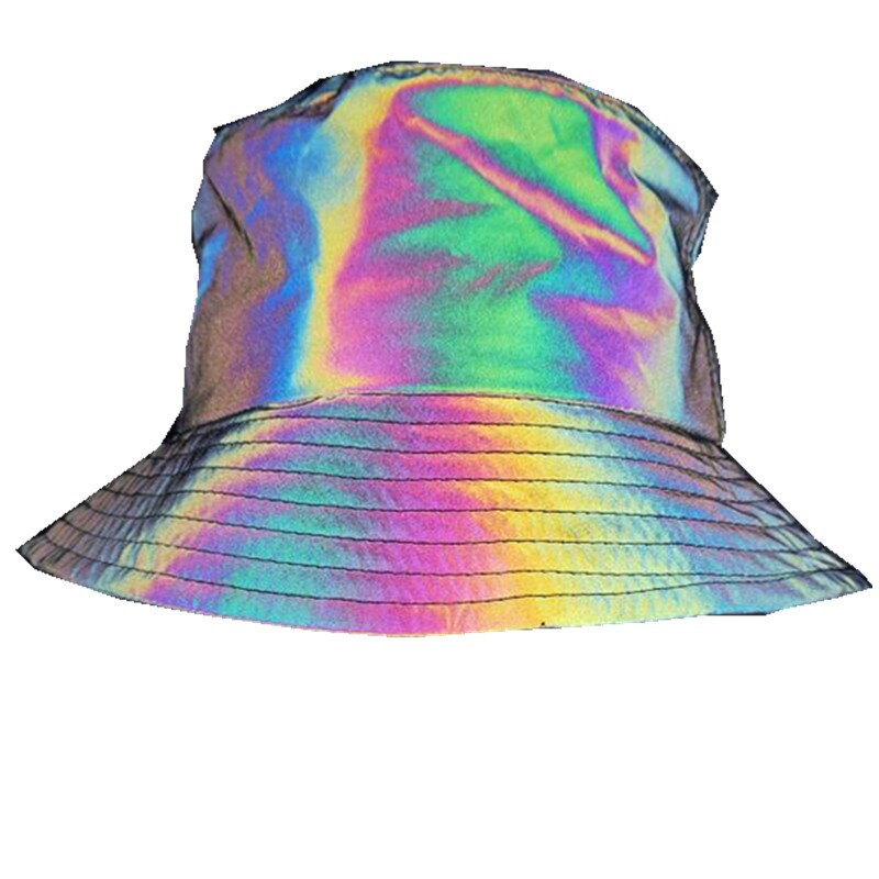 Summer Bucket Hat Men Rainbow Color Reflective Fis... – Grandado