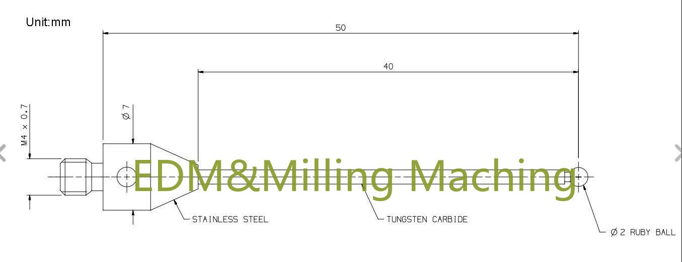 Cnc Machine Cmm Touch Probe Styli M4 Draad 2Mm Rub... – Grandado