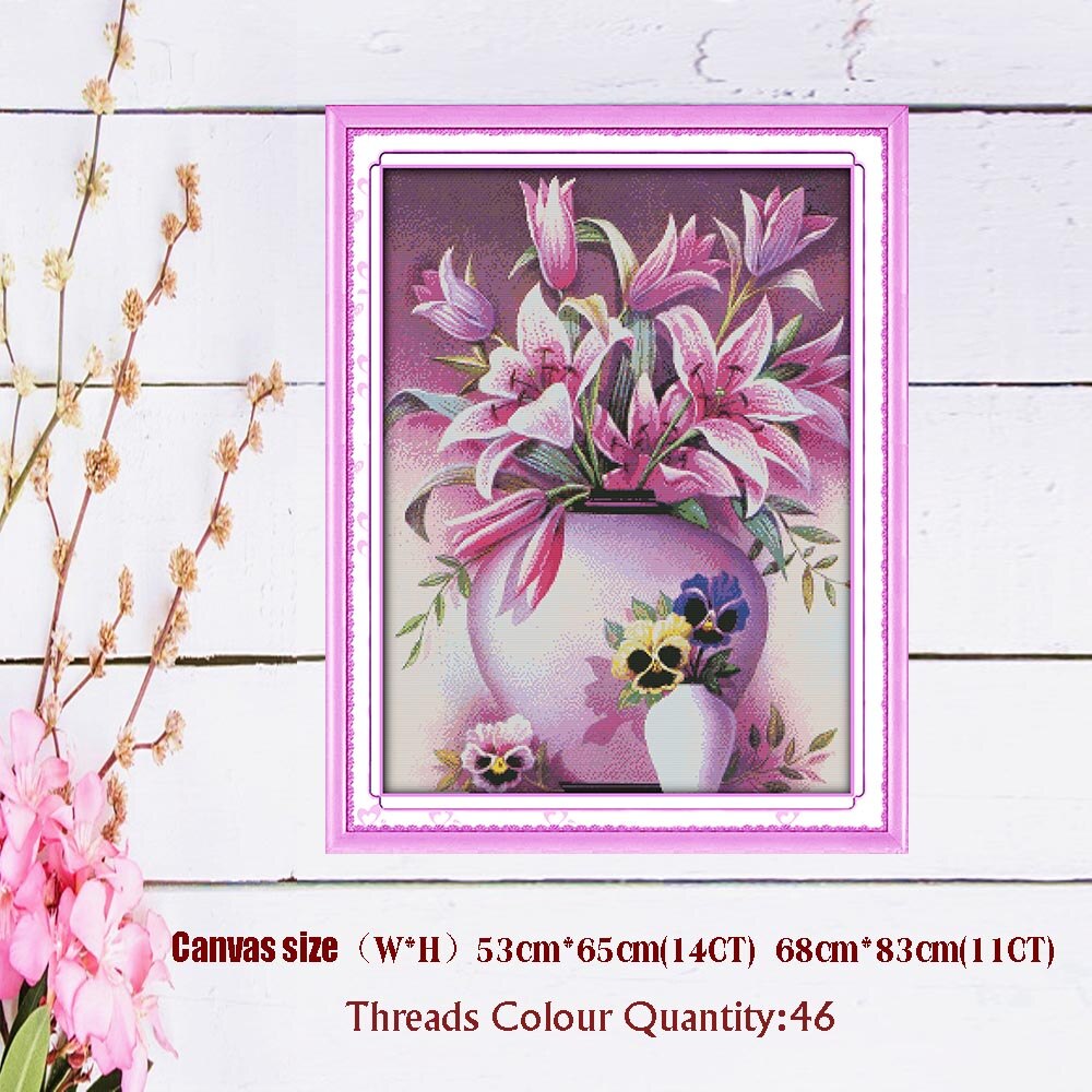 Huacan korsstygn blommor kit 11ct 14ct broderier h... – Grandado