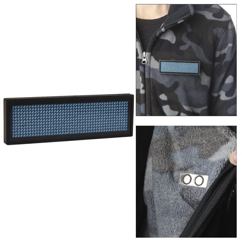 USB Programmable Scrolling Blue LED Name Badge,Min... – Grandado