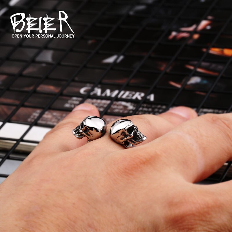 Schedel Gothic Rvs Biker Skull Ring Motorfiets Man... – Grandado