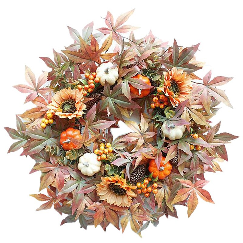 Artificial Fall Wreath - 24Inch Wreath With Maple ... – Vicedeal