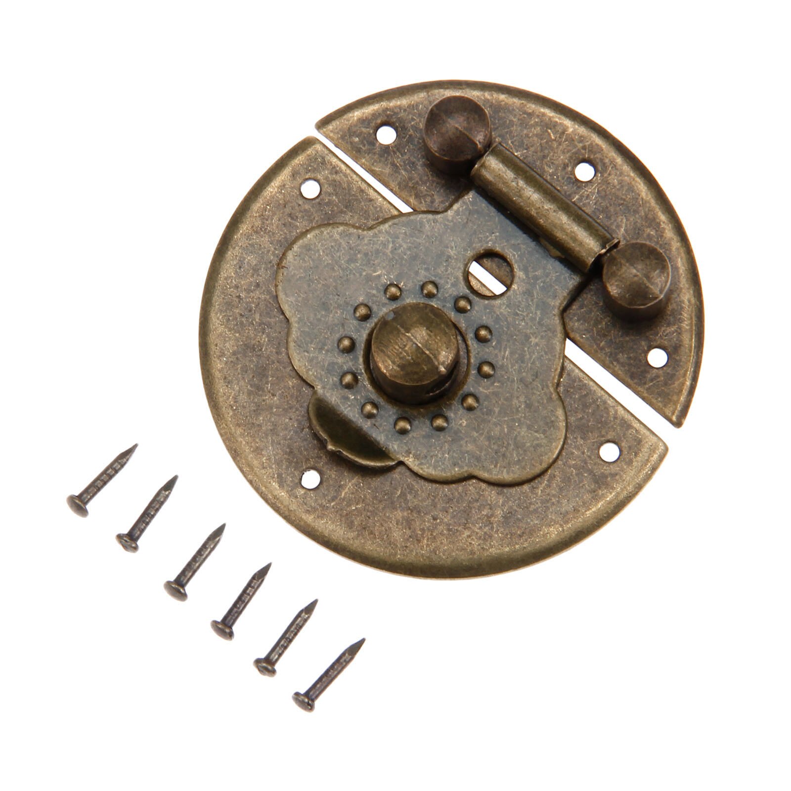 40mm Antique Bronze Round Box Latch Clasps Padlock... – Grandado