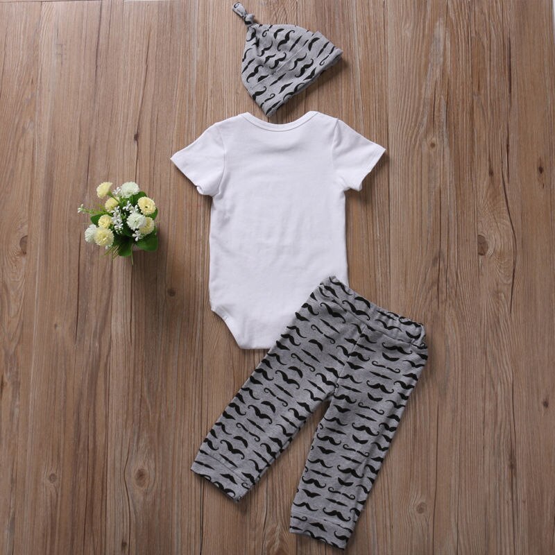 Newborn Baby Boys Clothing Set Little Man Romper P... – Grandado