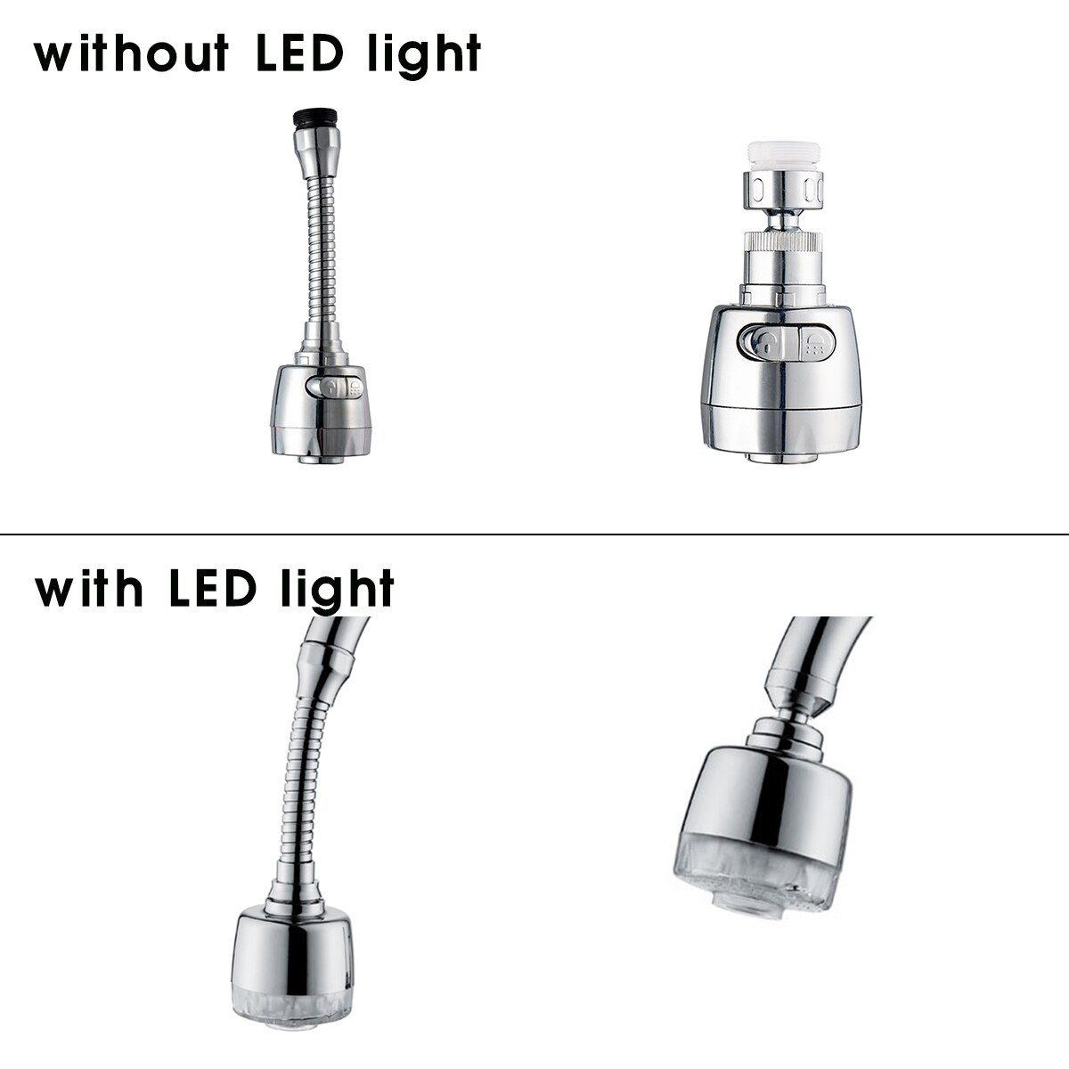 LED Light 7 colors Kitchen Faucet Aerator 360Degre... – Grandado