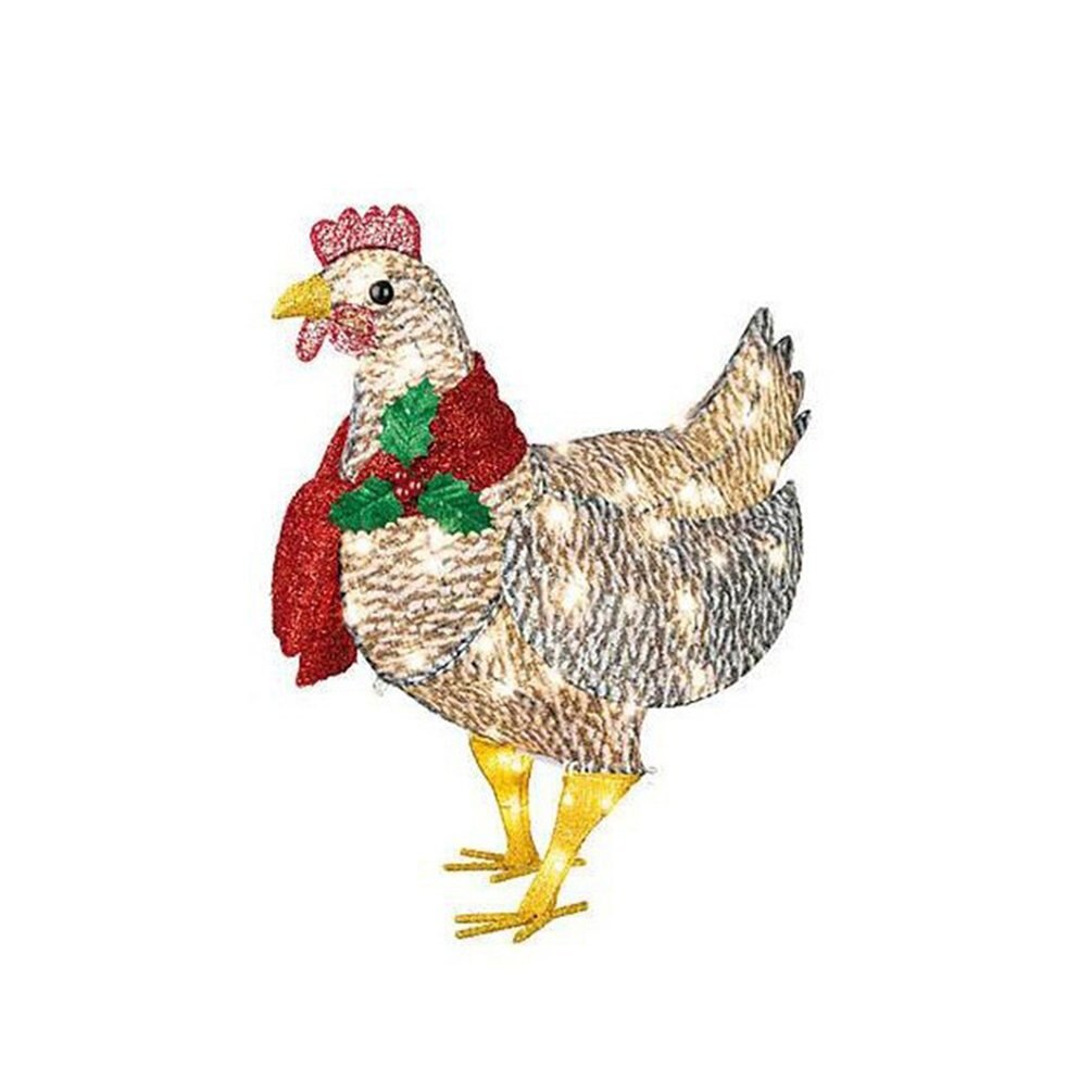 Christmas Lights Chicken Statue Light-Up Christmas... – Vicedeal