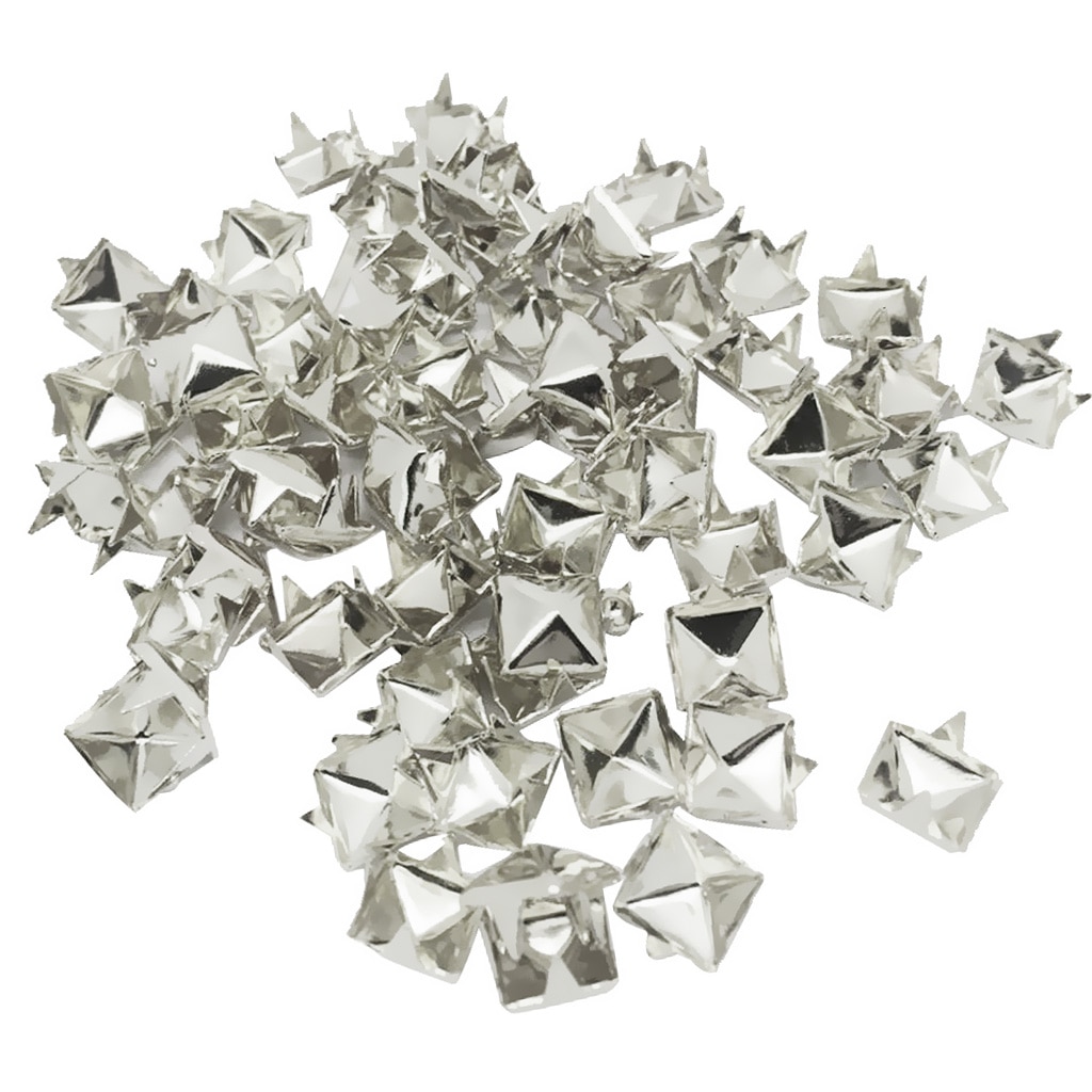 100Pcs 7mm Gold Pyramid Studs Rivets Spots Spikes ... – Grandado