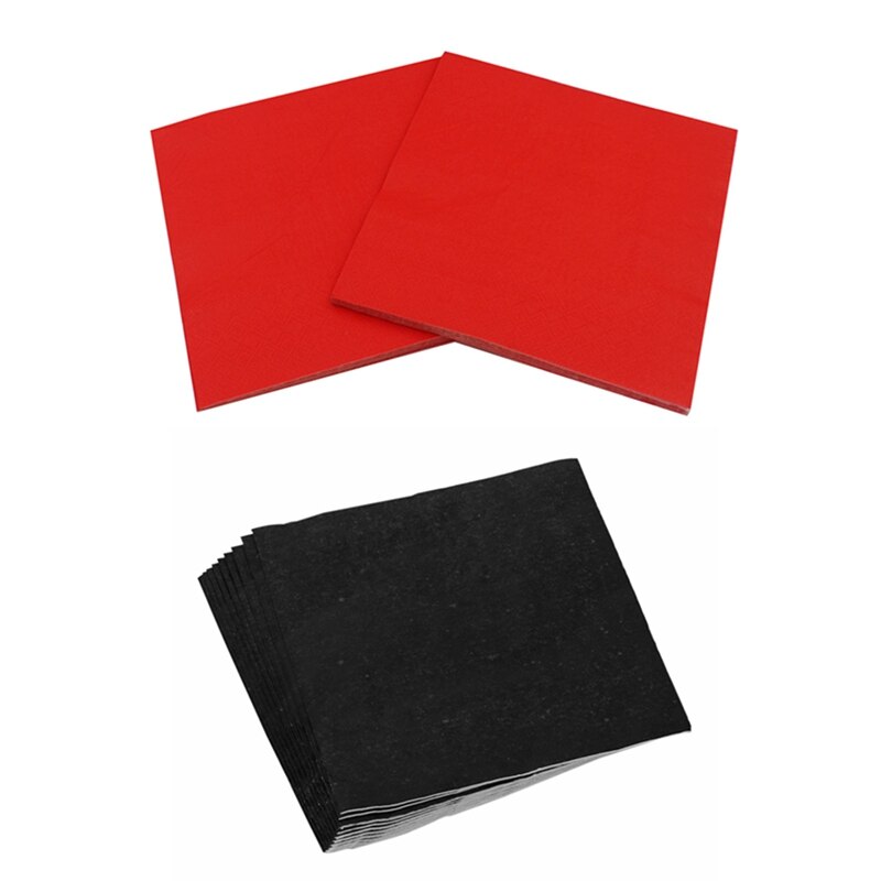 2 Pack Solid Color Printed Paper Napkin Black & Re... – Vicedeal