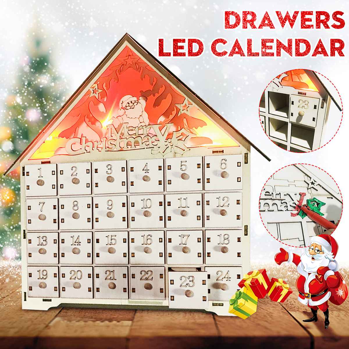 DIY Calendar Cabinet Christmas Advent Calendar Adv... – Vicedeal